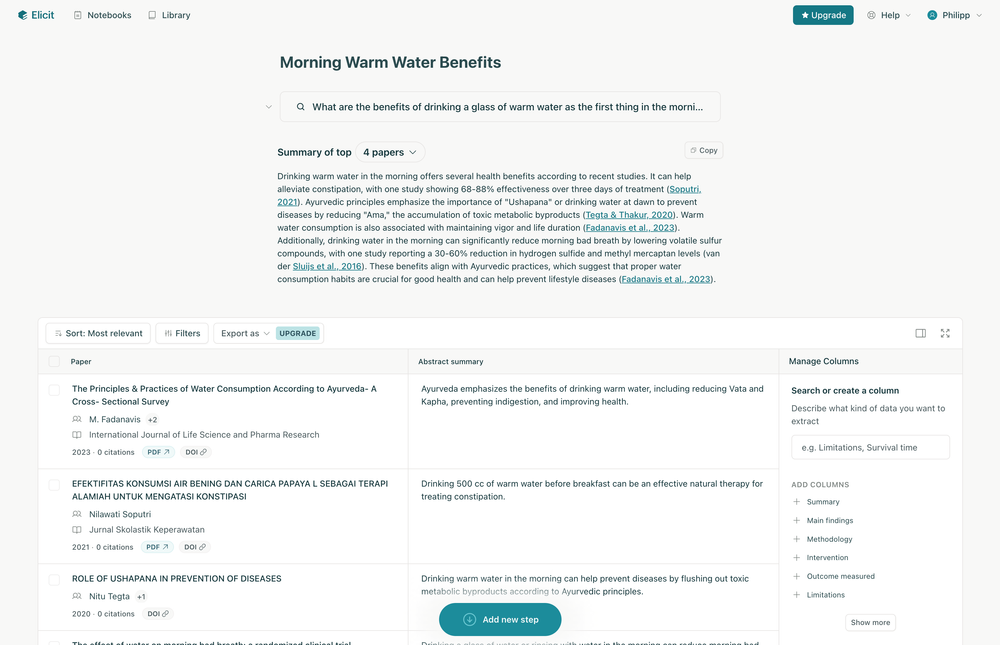 Summarize papers, extract data, and synthesize your findings – with Elicit